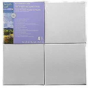 Artist's Loft Back Stapled Deco Canvas Pack, 6" x 6"
