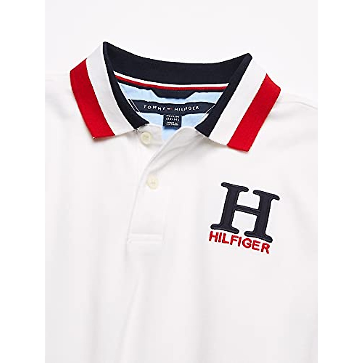 Tommy Hilfiger Boys' Short Sleeve Matt Polo Shirt, White, 8-10