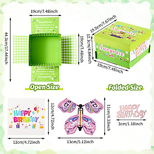 XLSXEXCL Birthday Explosion Gift Box, Birthday Flying Butterfly Surprise Gift Box, DIY Exploding Surprise Birthday Gift for Birthdays, Wedding, Mother's Day, Anniversaries, 7.9x7.9x5.1in
