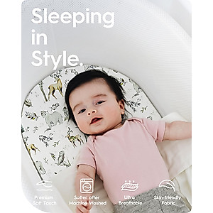 Bassinet Sheets for Baby Boy Girl, TotBasic Buttery Soft Universal Bassinet Fitted Sheet, Compatible with Halo, Mika Micky, Baby Delight, Dream On Me, Maxi COSI and More Bassinet Mattress(Woodland)