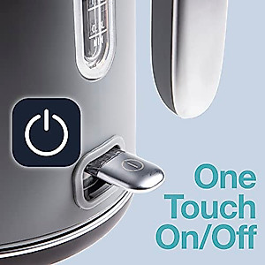 Rae Dunn Electric Water Kettle - Stainless Steel Coffee Maker, Tea Kettle, Electric Hot Water Kettle with Automatic Shut Off Boil-Dry Protection, 1500 Watt Boiling Power, 1.7 Liters, Grey