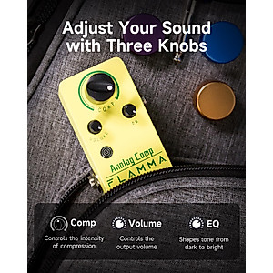 FLAMMA FC21 Compressor Pedal Electric Guitar Effects Pedal Classic Optical Compressing Effect True Bypass