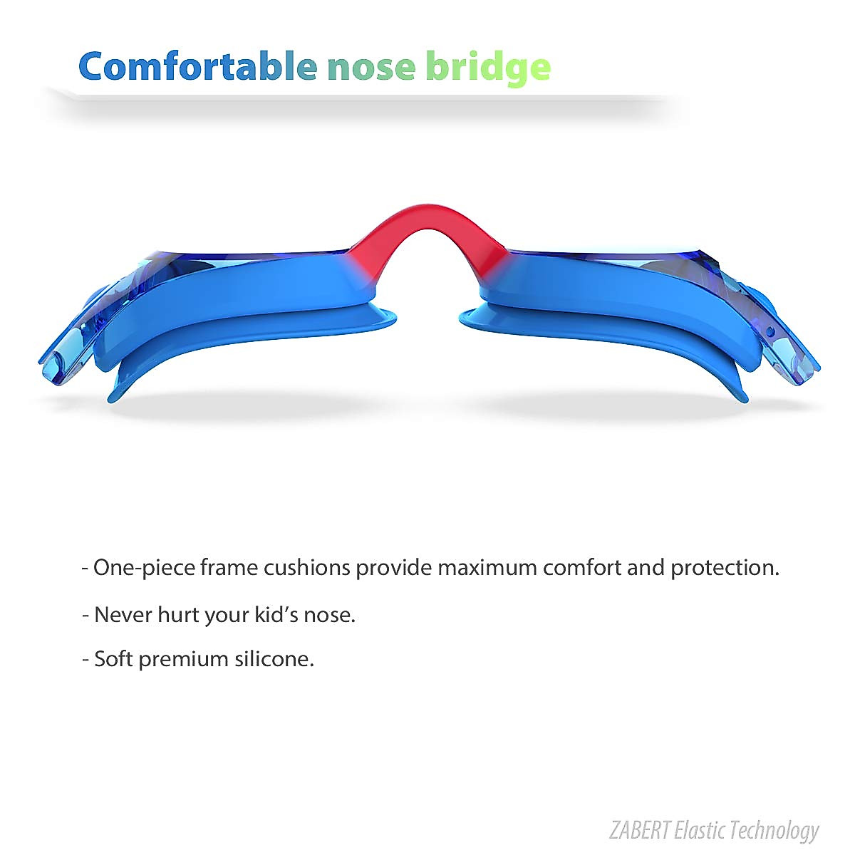 ZABERT 2 Pack Kids Swim Goggles, Blue Yellow & Blue Red, UV Protection, Adjustable, Shatterproof