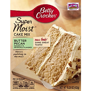 Betty Crocker Supermoist Cake, Butter Pecan, 15.25-Ounce (Pack of 4)