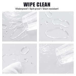 sancua Clear Plastic 100% Waterproof Round Tablecloth - 70 Inch - Vinyl PVC Table Cloth Protector Oil Spill Proof Wipe Clean Table Cover for Dining Table, Parties & Camping, Crystal Clear