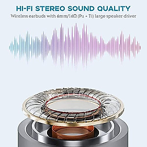 DolTech T20 True Wireless Earbuds Bluetooth Headphones, Bluetooth 5.0 Earphones with Charging Neckband, CVC 8.0 Noise Canceling in-Ear Headphones IPX7 Waterproof Headsets with Built-in Mic (Black)