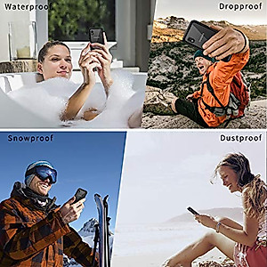 Lanhiem Samsung Galaxy A10E Case, IP68 Waterproof Dustproof Shockproof Case with Built-in Screen Protector, Full Body Sealed Underwater Protective Cover for Galaxy A10e (Black/Clear)