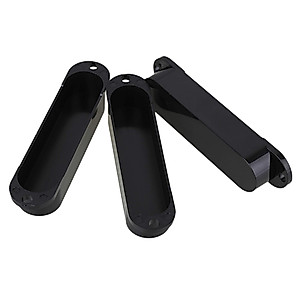 Lovermusic 82mm Black Plastic Closed Shell Electric Guitar Single Coil Pickup Covers Pack of 3