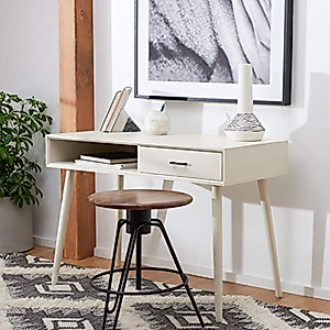 SAFAVIEH Home Collection Remy Distressed White 1-Drawer Writing Desk