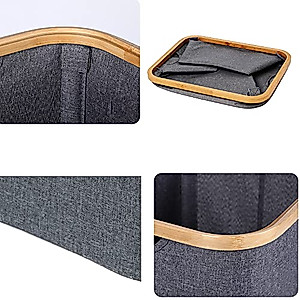 60L Capacity Bamboo Laundry Basket with Handle, Foldable Laundry Basket, Hamper