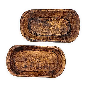 Decorative Wood Dough Bowl- Farmhouse Rustic Bowl- The Durango