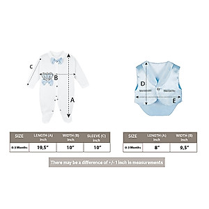 Lilax Baby Boy Jewels Crown Tuxedo Outfit Layette 5 Piece Gift Set 0-3 Months Blue