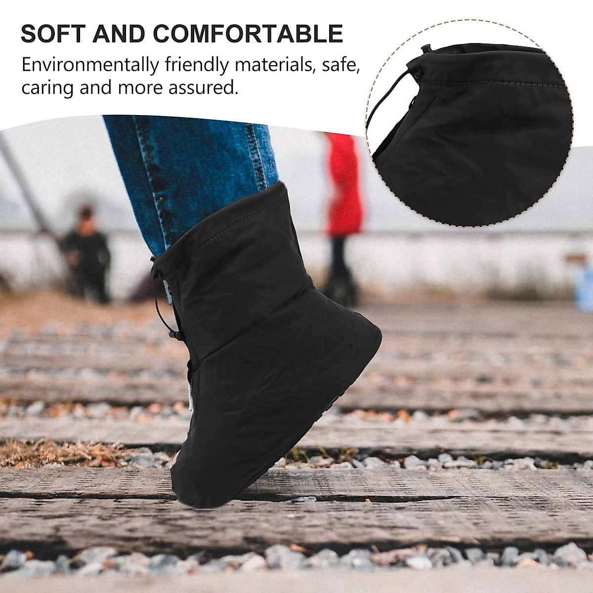 Holibanna Waterproof Bike Motorcycle Shoes Covers Rain Snow Boots Covers Reusable Slip Resistant Overshoes for Cycling Outdoor Camping Fishing Garden XXL