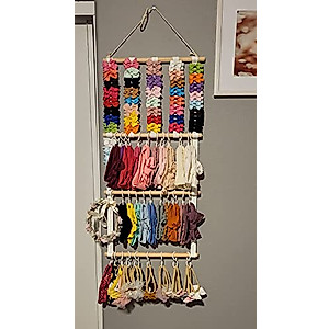 Headband Holder Hair Bows Holder for Baby Girls, Hanging Baby Headbands Organizer Storage Newborn Hair Accessories Storage Hanging Decor for Wall, Door or Closet in Girls Room