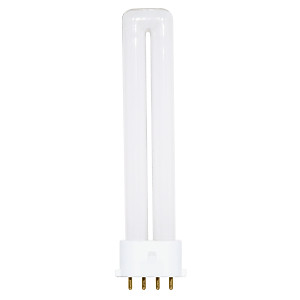 Satco S8365 4100K 9-Watt 2G7 Base T4 Twin 4-Pin Tube for Electronic and Dimming Ballasts, 9Wt=45Wt, 4100K Bright White