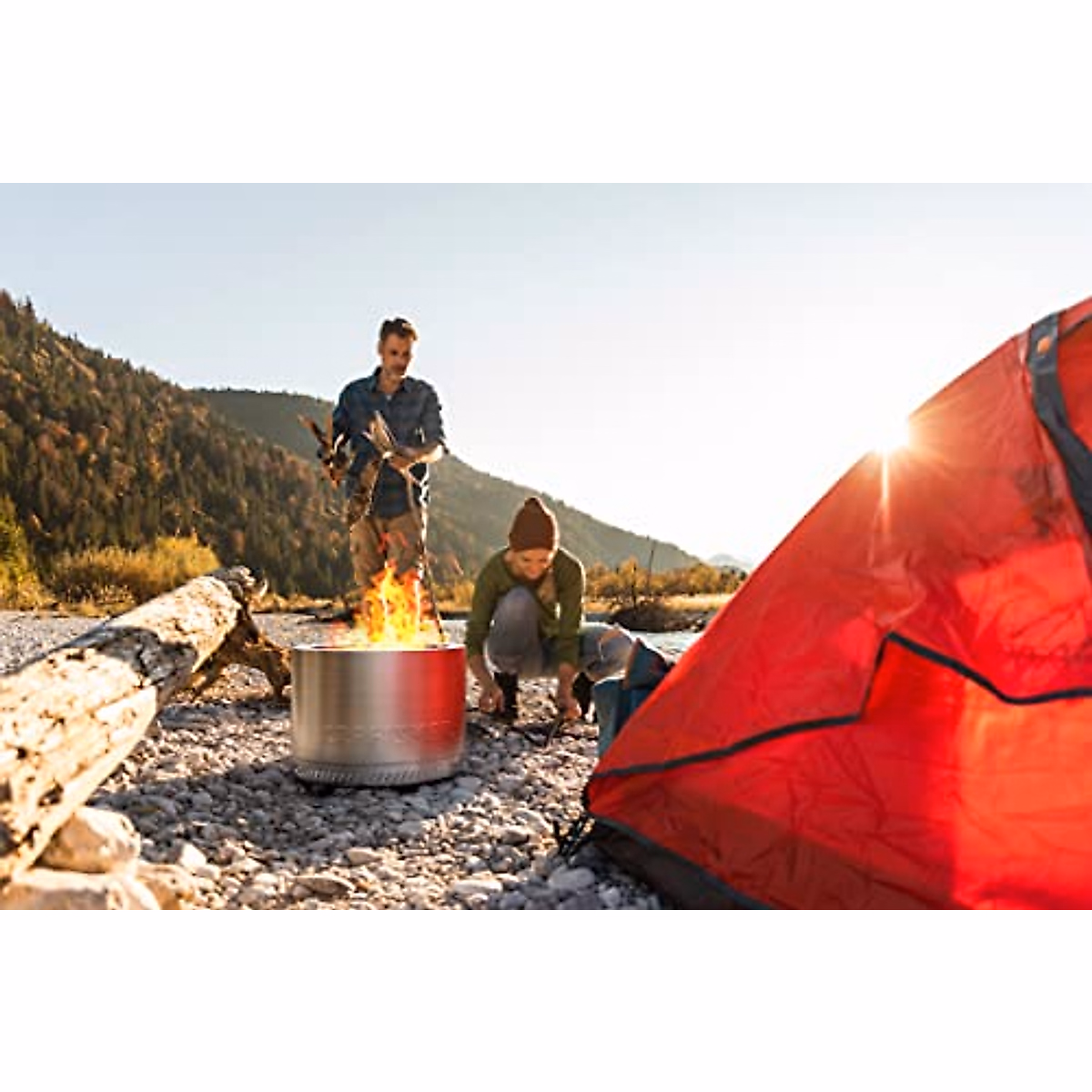 CRAFTSMAN 19.5" Smokeless Wood Fire Pit Portable Stainless Steel Camping, RVing, Backyard Bonfire fire Pit