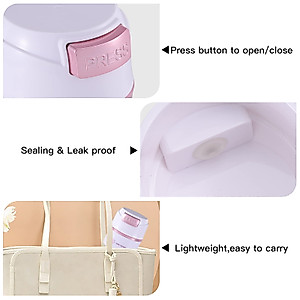 Pretty memory Lash Glue Holder Eyelash Extension Glue Storage Container Sealed Adhesive Jar Stand Tank Sealed for Women, Lash Tech Supplies Must Haves (White - Pink)