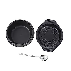 Operitacx 1 Set Stone Pot for Bibimbap Stainless Steel Stock Pot Soup Bowl with Lid Nonstick Cookware Hot Pot Casserole Korean Pot Korean Dolsot Bowls Ceramic Cookware Ceramic Kitchenware