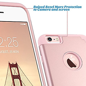ULAK iPhone 6 Plus Case, iPhone 6S Plus Case, Slim Dual Layer Soft Silicone and Hard Back Cover Anti Scratches Bumper Protective Case for Apple iPhone 6 Plus / 6S Plus 5.5 inch - Rose Gold