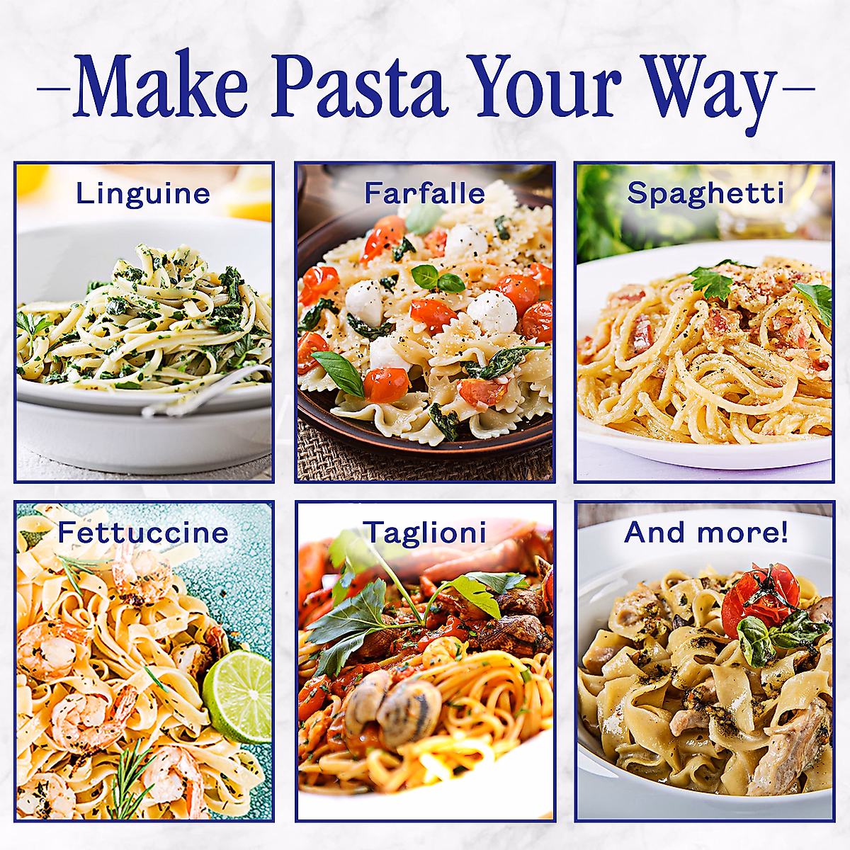 Nuvantee Pasta Maker Machine,Manual Hand Press,Adjustable Thickness Settings,Noodles Maker with Washable Aluminum Alloy Rollers and Cutter, Perfect for Spaghetti,Fettuccini, Lasagna