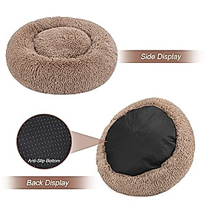 MIXJOY Orthopedic Dog Bed Comfortable Donut Cuddler Round Dog Bed Ultra Soft Washable Dog and Cat Cushion Bed (20''/23''/30'') (23'', Brown)