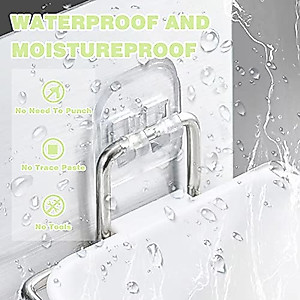 SHANZHUU 5 Pack Shower Caddy Adhesive Sticker Hooks, Shower Rack Adhesive, Corner Shower Caddy Adhesive Replacement for Bathroom Shelf Basket Soap Dish and Kitchen Accessories