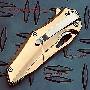 Falcon KS33407 6.5" in. Multicolor Folding Pocket Knive with 2" Clip Point Blade for Outdoor, Tactical, Survival and EDC