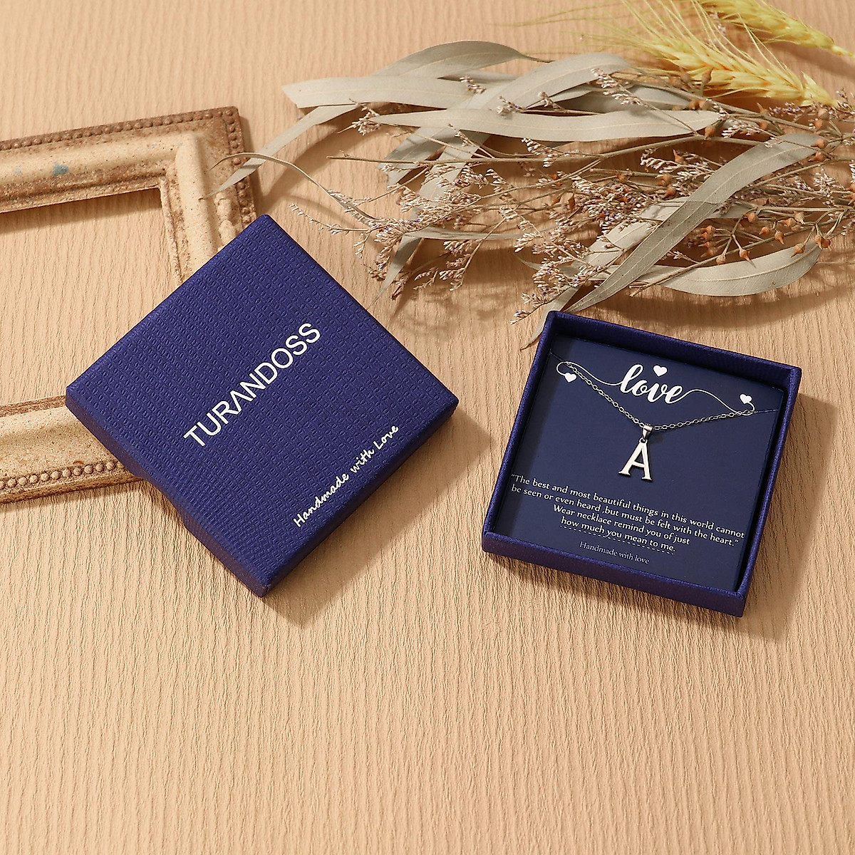 Turandoss S925 Sterling Silver Initial Necklaces for Women, Dainty Hypallergenic Initial Neckalce Hypallergenic S925 Sterling Silver Necklaces for Women(J)