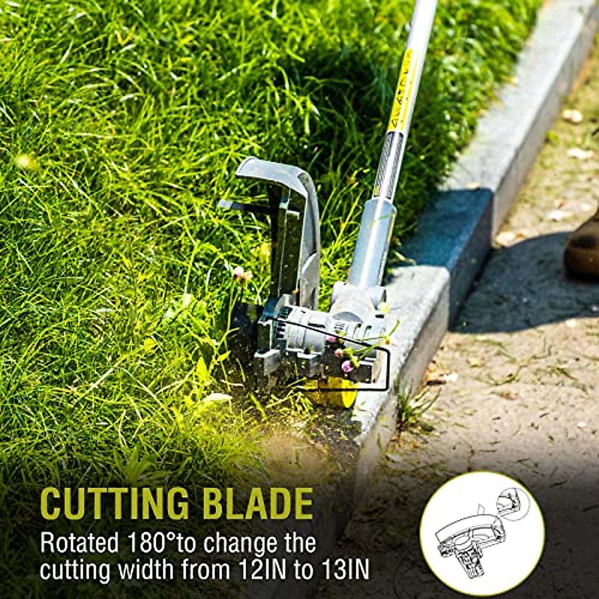 PowerSmart Cordless String Trimmer & Edger, 13-Inch 2-in-1 Height Adjustable Weed Eater, 40V 4.0Ah Battery & Charger Included