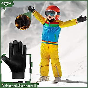 Kids Winter Warm Sports Gloves - Cold Weather Thermal Snow Bike Touch Screen Children Mittens Boys Girls