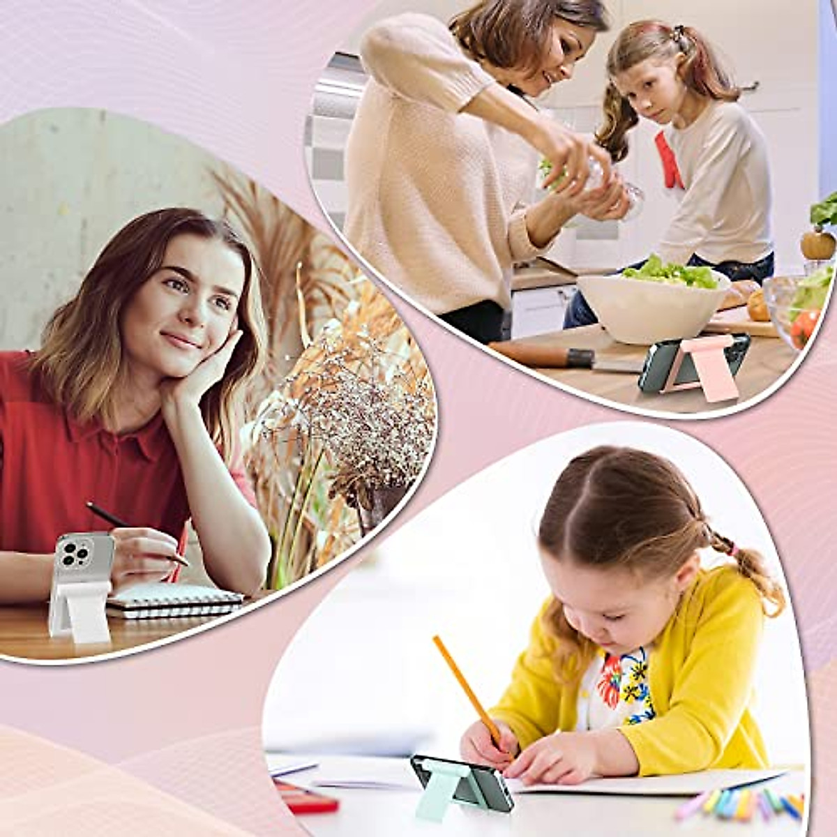 40 Pcs Cell Phone Stand Foldable Cell Phone Holder Desk Multi Angle Tablet Stand Universal Cellphone Stand Portable Smartphone Dock Compatible with Most Mobile Phone and Tablet for Travel, 5 Colors