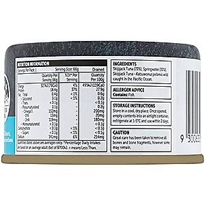 Woolworths Tuna In Springwater 95g - Responsibly caught tuna without use of fish aggregating devices. No artificial colours, flavours or preservatives.