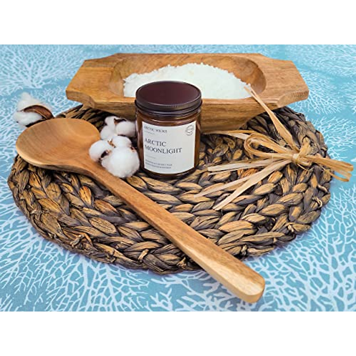 Arctic Moonlight | Arctic Wicks Handmade Scented Coconut Beeswax Candle | Natural Coconut Beeswax 9oz Amber Jar | Farmhouse Candles High-Quality Wax Non-Toxic Clean Burn 100% USDA Certified Biobased