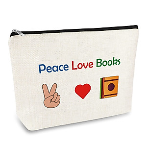 Book Lover Gifts Makeup Bag Reading Book Club Cosmetic Bag Bookworm Gift Librarian Gift Bibliophile Gifts for Women Bookish Gift Christmas Birthday Gift for Reader Writers Reading Lover Travel Bag