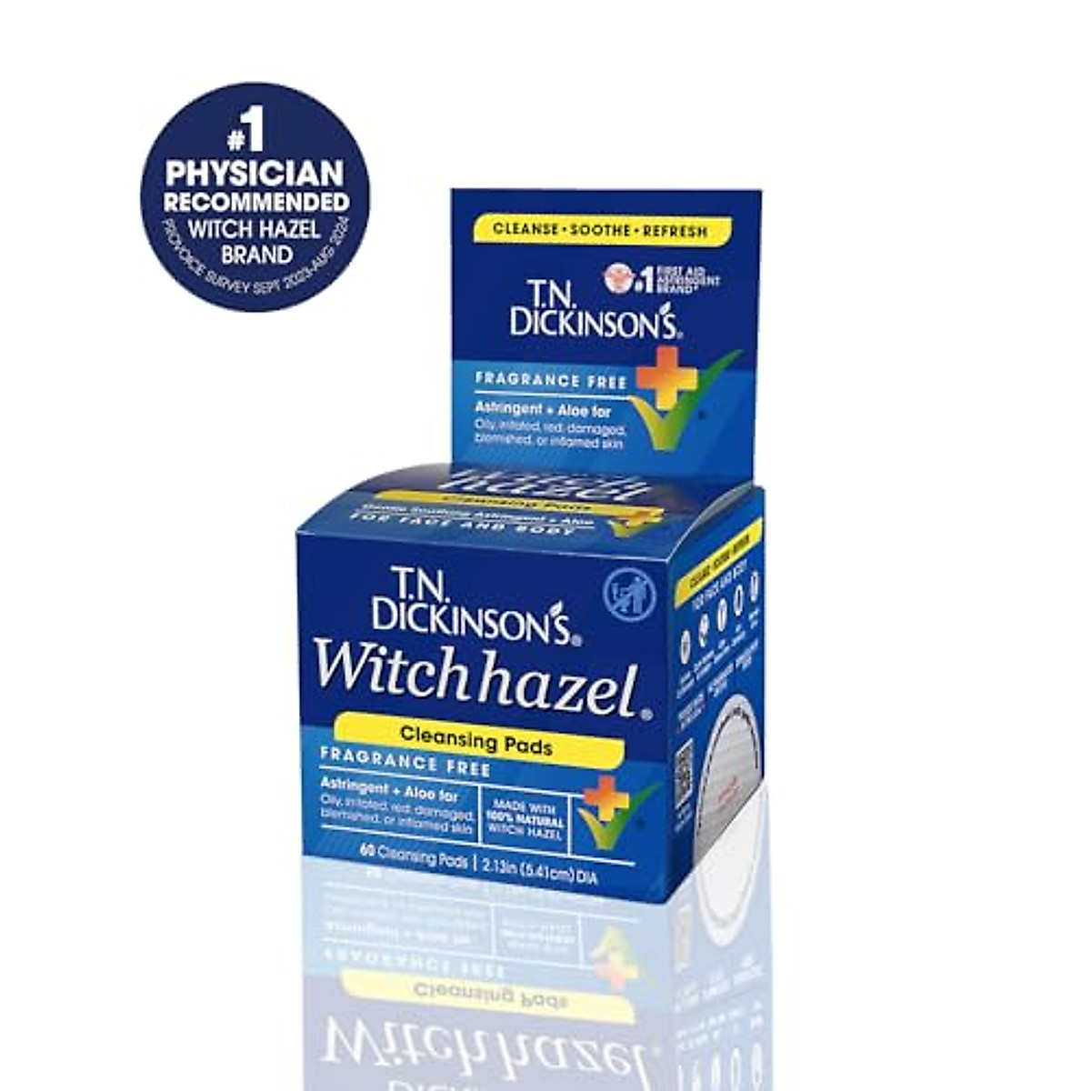 T.N. Dickinson's Witch Hazel Cleansing Pads, 60 Count
