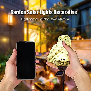 Solar Owl Garden Light, Outdoor Solar Powered Owl Stake Lights 2 Pack for Walkway Yard Lawn Landscape Lighting (Owl)