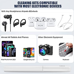 Airpod Pro Cleaning Pen with Charging Case, Earbuds Cleaner Kit with Soft Brush,with Multi Function for Earphones, Camera,Mobile Phone, Computer Keyboard