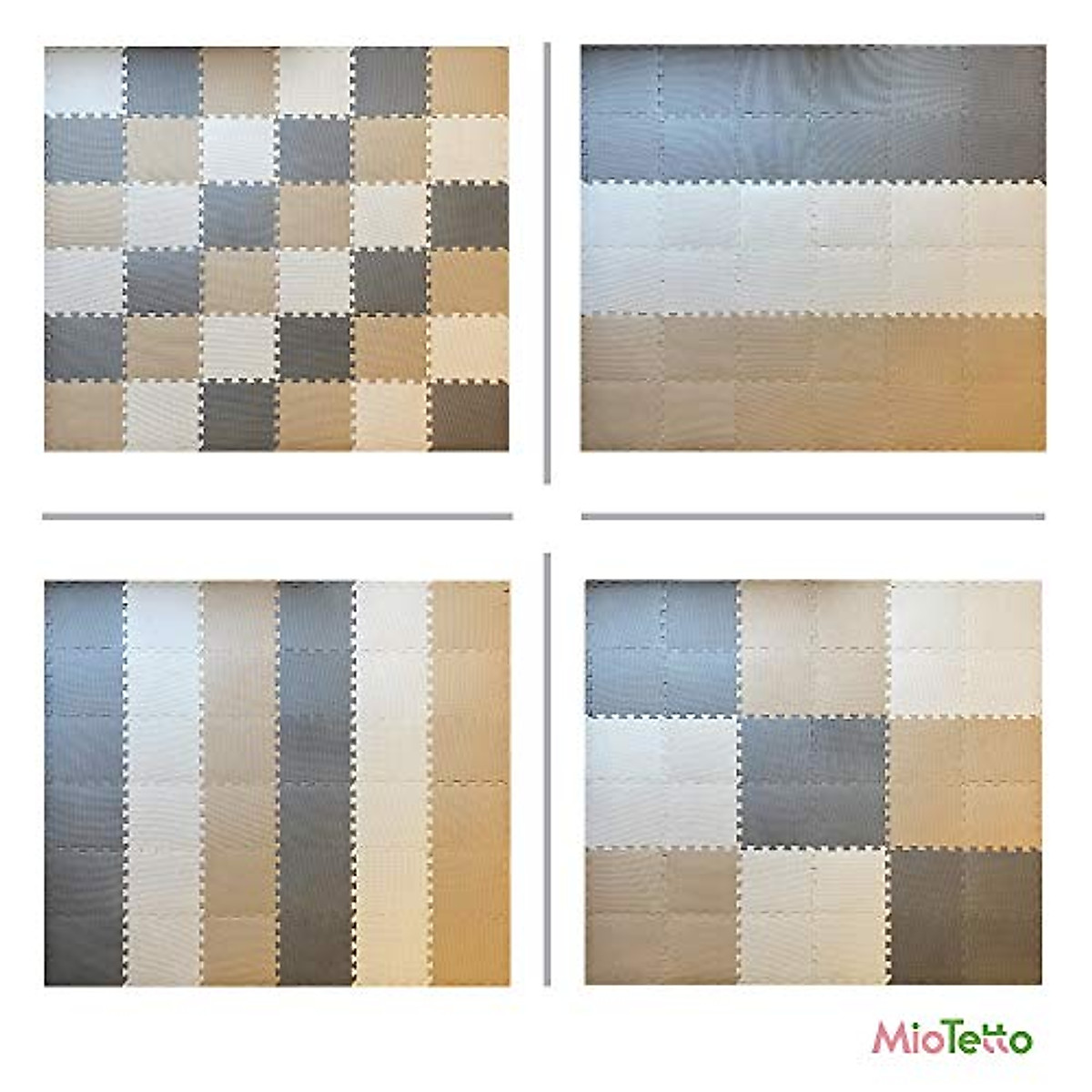 MioTetto Soft Non-Toxic Foam Baby Play Mat | Toddler Playmat | Colorful Jigsaw Puzzle Play Mat | 36 Squares Foam Floor Mats for Kids & Babies | EVA Foam Interlocking Tiles for Gym, Nursery, Playroom