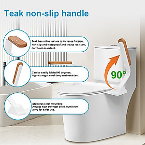 Toilet Safety Rails for Elderly (520 lbs), Handicap Toilet Rails with Foldable Handles, Toilet Assist Rails, Toilet Rails for Seniors, Heavy Duty Toilet Safety Frames Rails with Arms, Easy Installatio