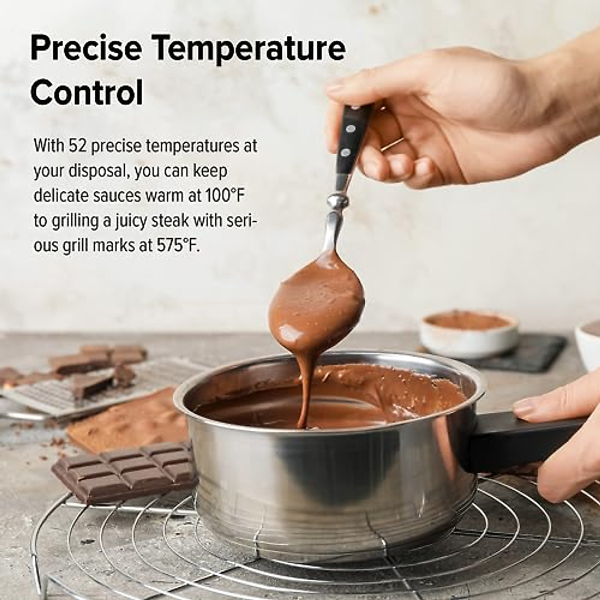 Nuwave Pro Chef Induction Cooktop, Portable, Large 8” Heating Coil, Temp Settings from 100°F - 575°F, Perfect for Commercial & Professional Settings, NSF-Certified, Shatter-Proof Ceramic Glass Surface