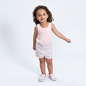 Gerber Baby Girl's Toddler 3-Pack Pull-On Knit Shorts, Pink Floral, 4T