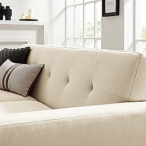 Modway Engage Herringbone Fabric Loveseat, Beige