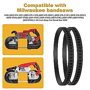 4 Pack 650721-00 Bandsaw Rubber Tires Replacement for Dewalt Band Saw Tires and Milwaukee Bandsaw Pulley Tires DWM120 A02807 DCS374 DW328K D28770 D28770K 514002079 6230 6232-20