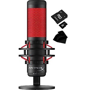 Newest HyperX - QuadCast USB Multi-Pattern Electret Condenser Microphone | 2020 Edition | for PS4, PC and Mac | Pop Filter | Anti-Vibration Shock Mount | | Red - Black | with KWALICABLE Bundle