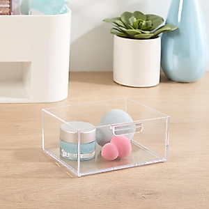 STORi Bliss White Makeup Organizer for Countertop, Divided Bathroom Organizer & Storage Drawer, Makeup Brush Holder, Cosmetic & Nail Polish Organizer, Made in USA