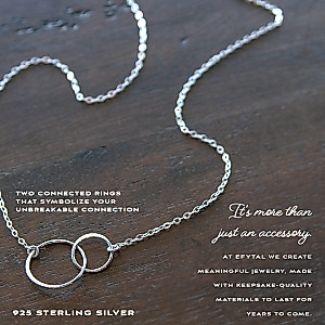 EFYTAL Sister Necklaces, 925 Sterling Silver 2 Circle Necklace for Women, Sister Necklace Gifts from Sister, Gifts for Sisters from Sisters, Sister Birthday Gifts from Sister