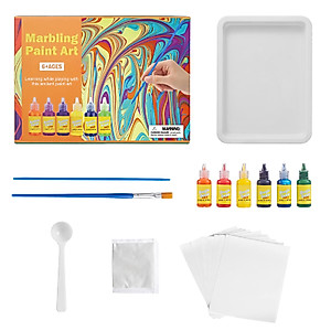 Water Marbling Paint Kit Arts and Crafts for Girls & Boys Christmas Thanksgiving Gifts for Kids Ages 4 5 6 7 8 9 10