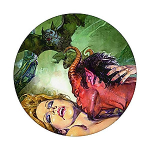 Flying Bat Red Devil Satan Vampire Girl Sexy Blonde Pinup PopSockets Swappable PopGrip