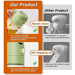 Oil Dispenser Bottle for Kitchen,2 in 1 Olive Oil Dispenser and Oil Sprayer,17oz/500ml Olive Oil Bottle,Oil Sprayer for Cooking,Premium Glass Oil Bottle,Oil Mister Kitchen,Salad,Barbecue(Green)