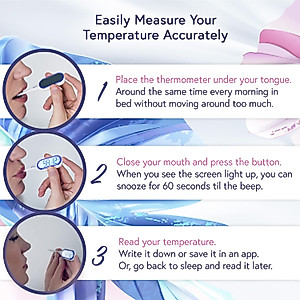 iProven Basal Body Thermometer with Backlight & Big Digits, 1/100 Degree High Precision, BBT for Ovulation Tracking, 30 Memory Recall, Accurate Fertility Temperature Tracker